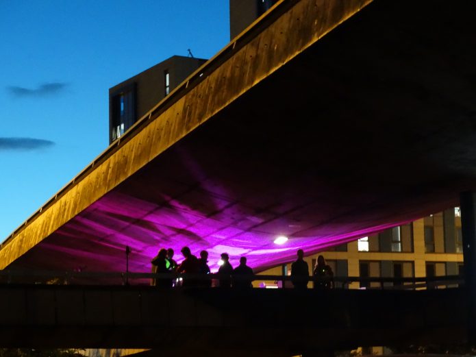 coloured lights under The Flyover - We Make Places